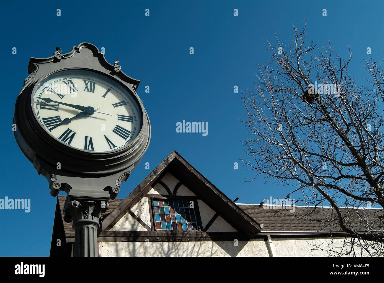 Public clock in downtown of Plano, Texas Stock Photo - Alamy
