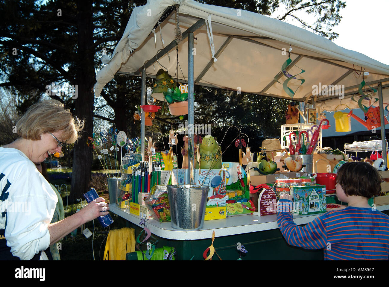 Toys booth in the Dallas arboretum Stock Photo - Alamy
