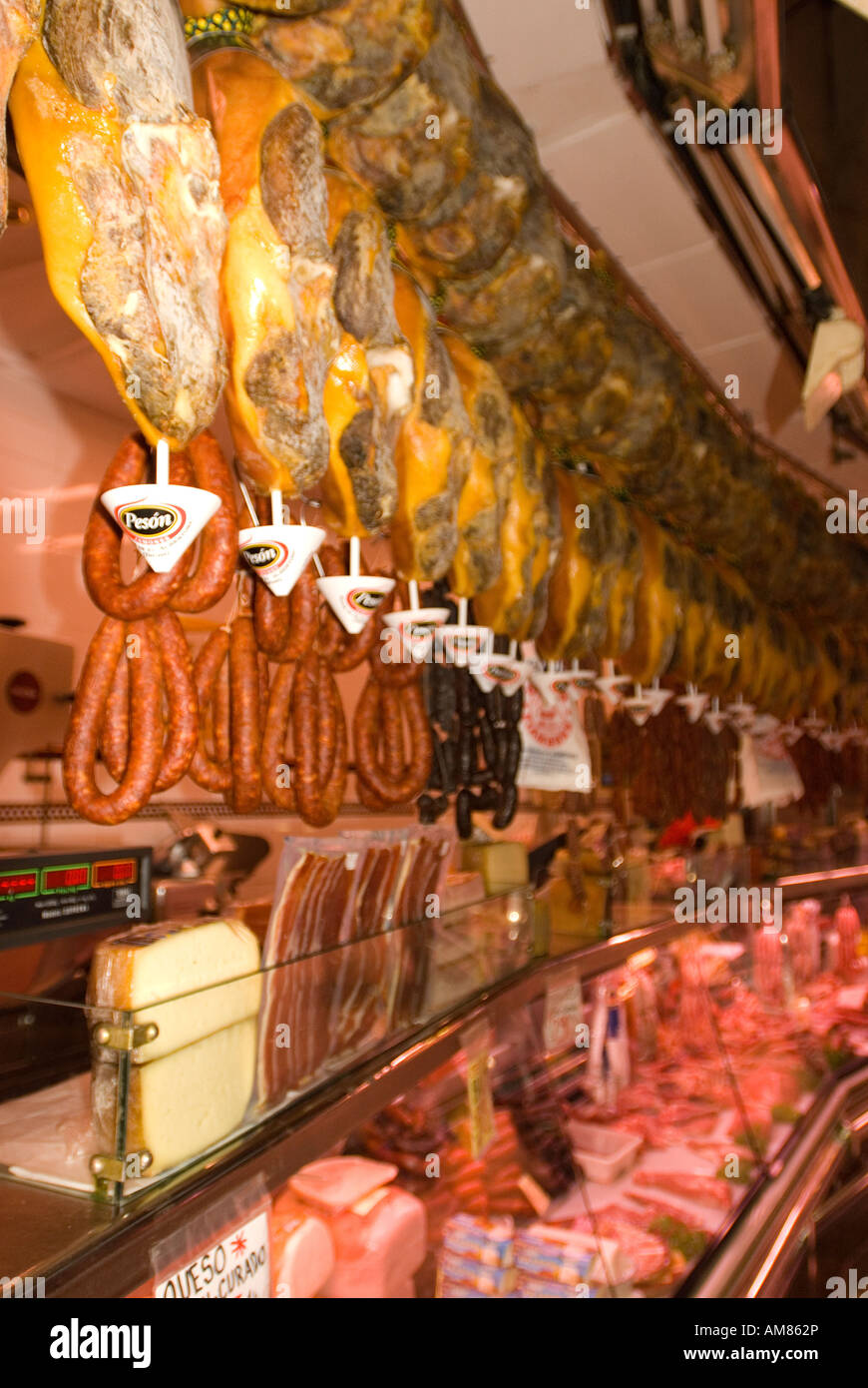 Spanish Meat at Mercado Central, Valencia, Spain, Mediterranean, Europe ...