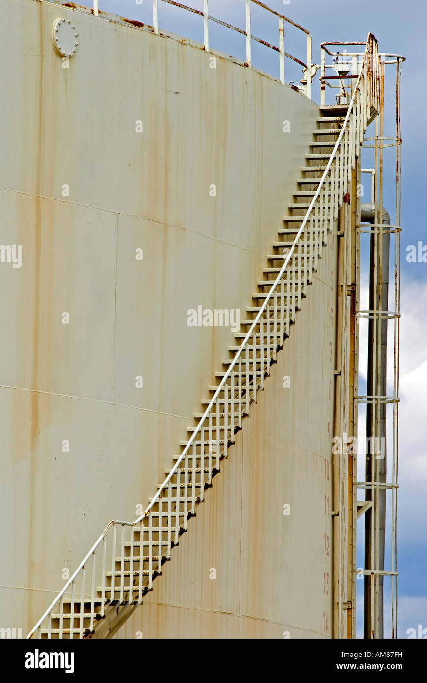 stairs leading up to the top of a fuel storage silo Stock Photo - Alamy