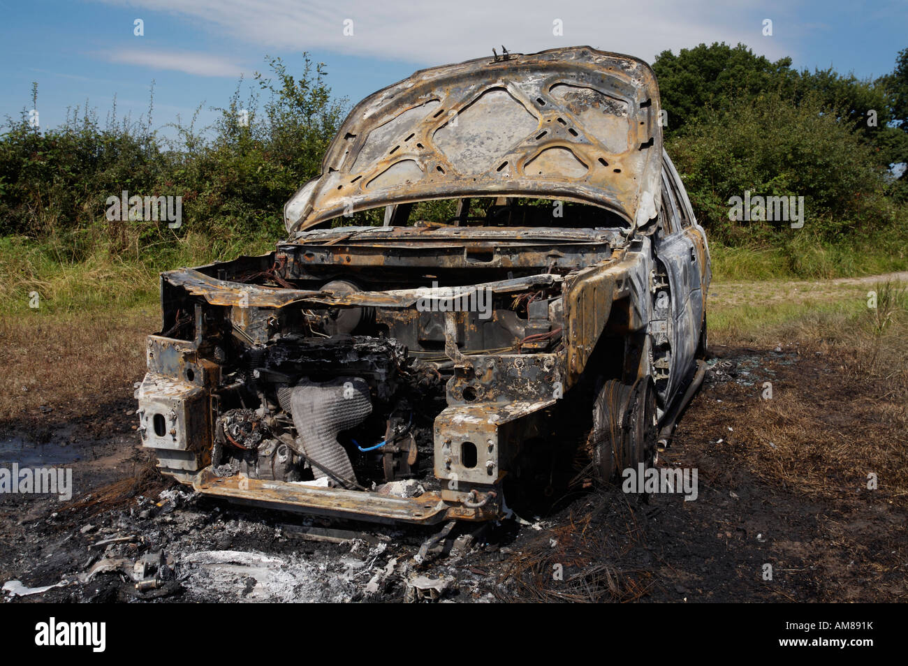 Burnt out Car Stock Photo - Alamy