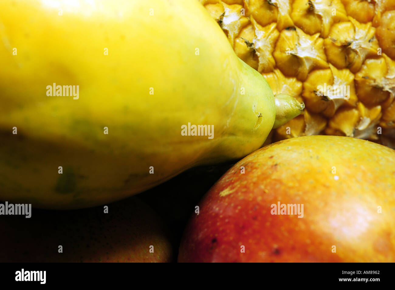 Close up of tropical fruits Stock Photo - Alamy