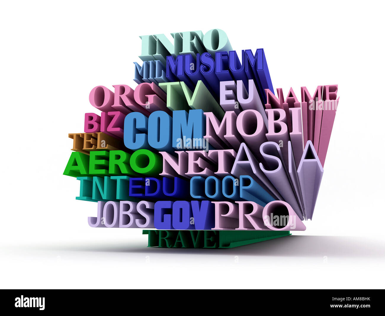 international domains text in 3d isolated over white Stock Photo - Alamy
