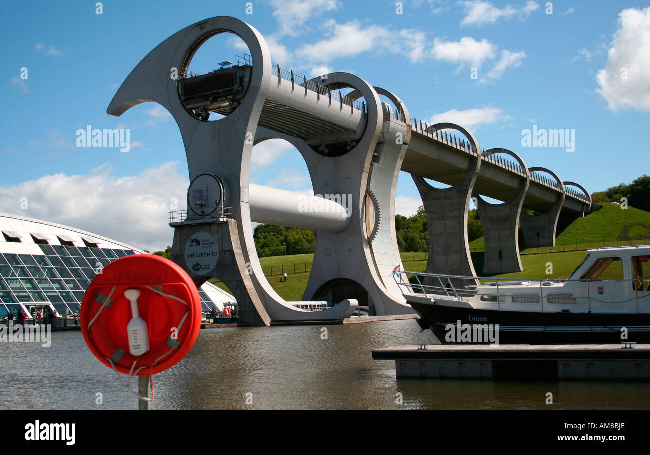 Falkirk Wheel linking the Forth & Clyde Canal to the Union Canal ...