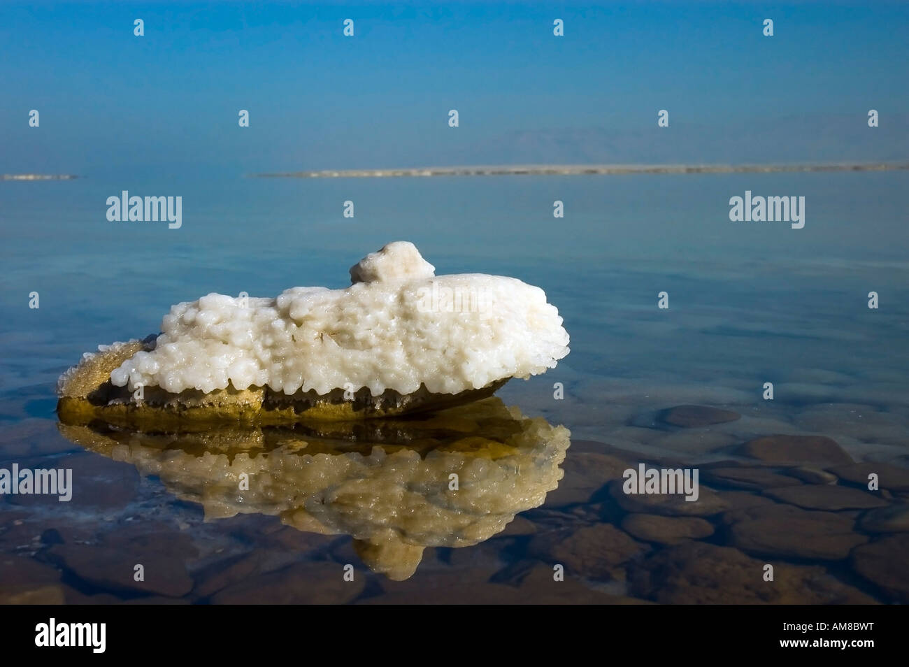 Israel Dead sea salt formation caused by the evaporation of the water ...