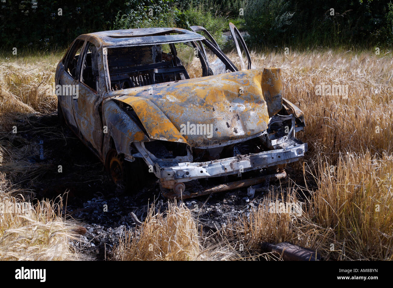 Burnt car field hi-res stock photography and images - Alamy