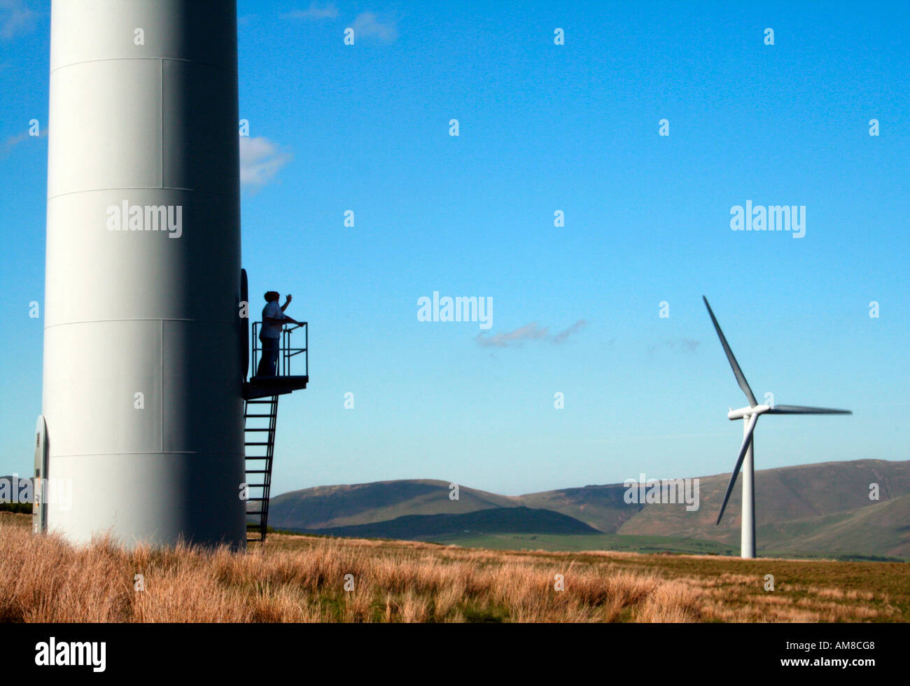 Wine turbine, Lambrigg Wind Farm, Lake District, Cumbria, England, UK ...