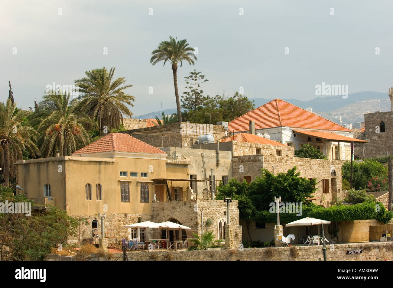 old buildings in Byblos Lebanon Middle East Stock Photo - Alamy