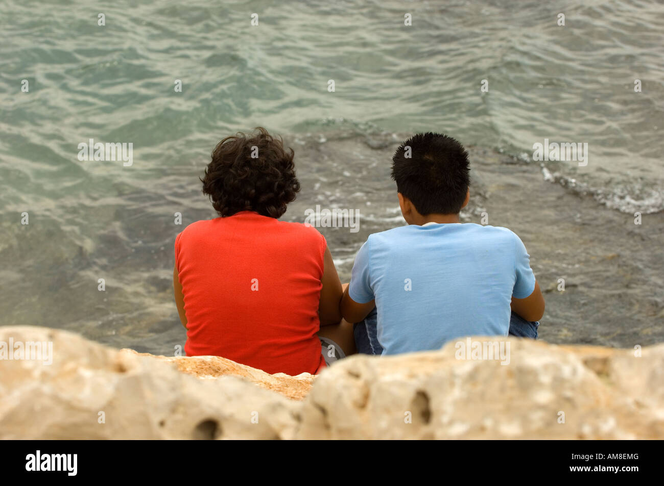 two friends by the sea Stock Photo - Alamy
