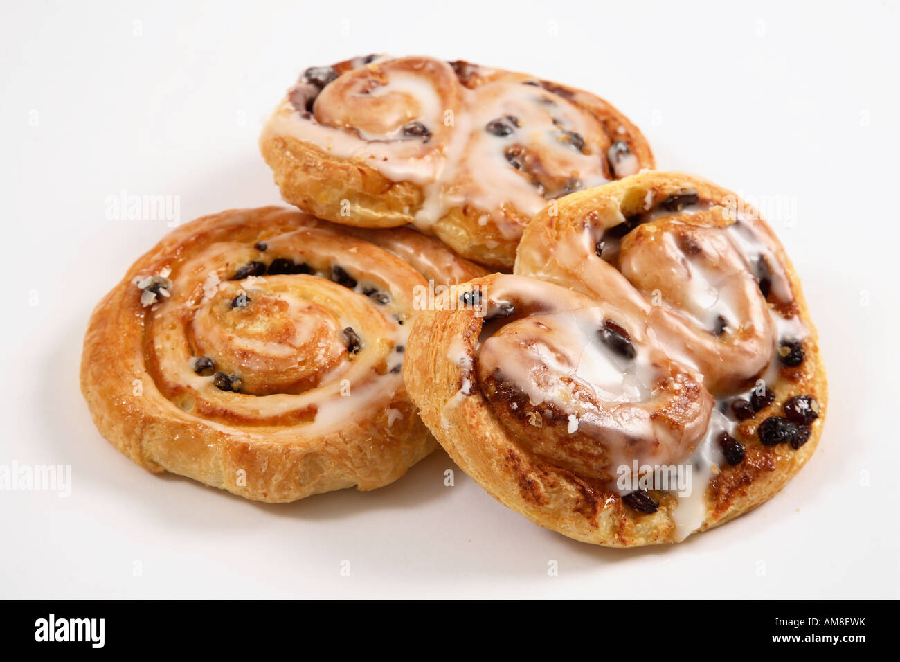 Three Danish pastries close up Stock Photo - Alamy
