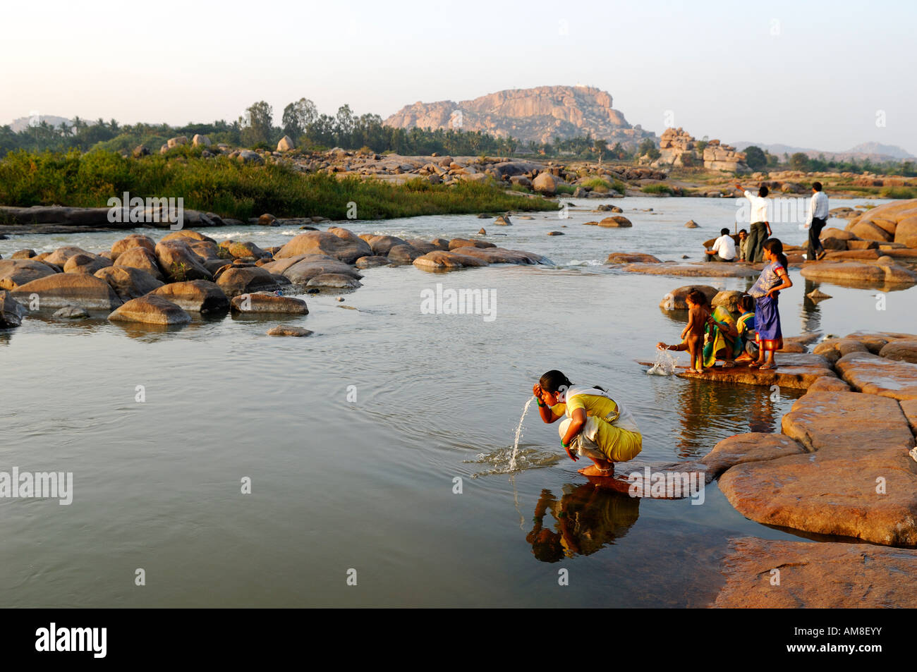 India, Karnataka, Hampi, Tungabhadra River Stock Photo - Alamy