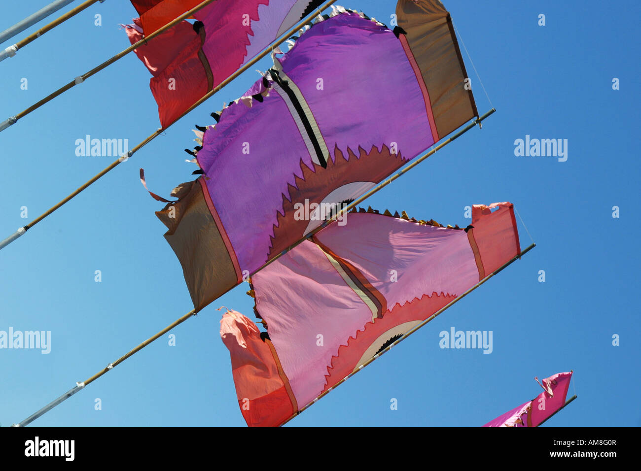 Flags flying in the wind Stock Photo - Alamy