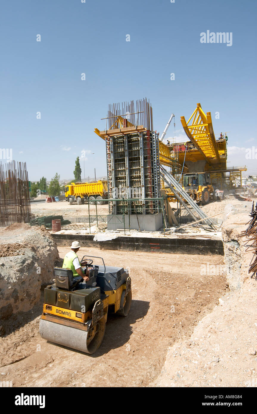 Roller and Civil Engineering plant on Bridge construction Limassol ...