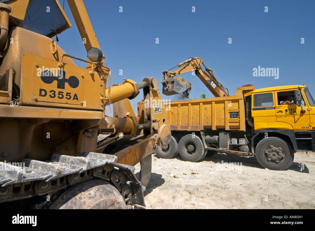 Civil Engineering plant on Road construction Limassol Cyprus Stock ...