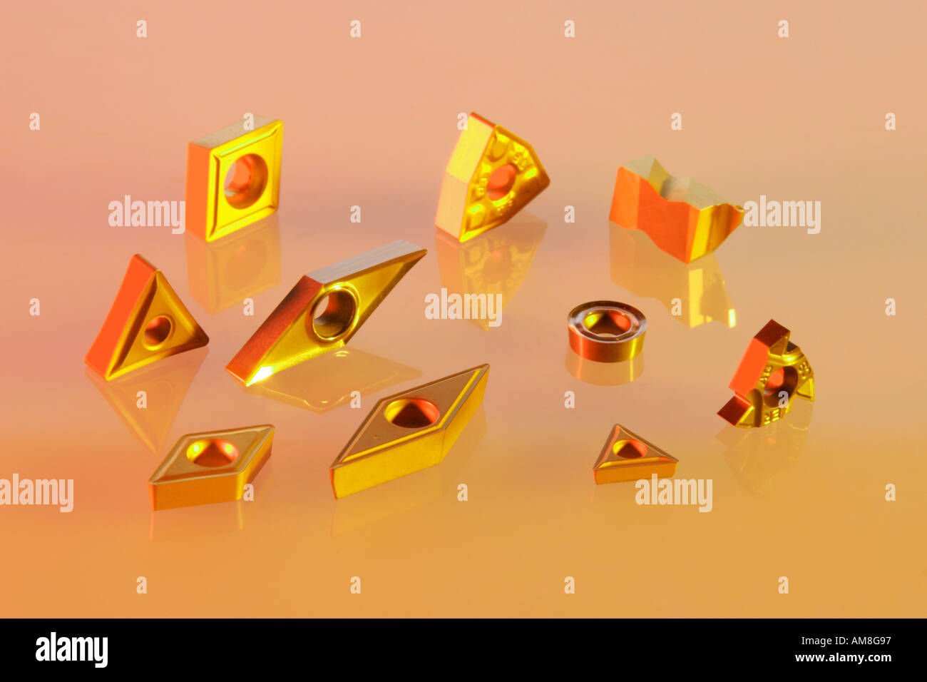 Common styles of carbide inserts Stock Photo - Alamy