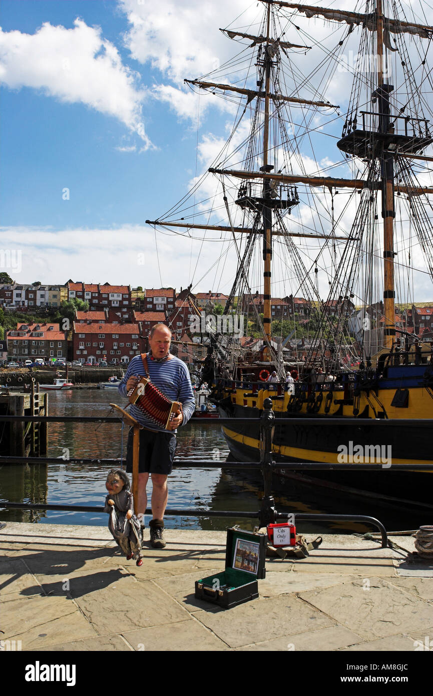 The Endeavour replica moored in Whitby, North Yorkshire Stock Photo - Alamy