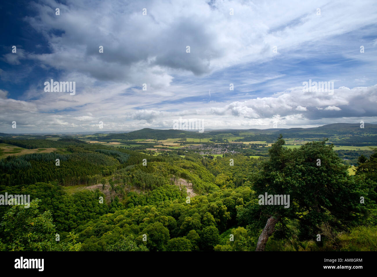 View From Lord Melvilles Monument Atop Dunmore Over Comrie and the Earn ...