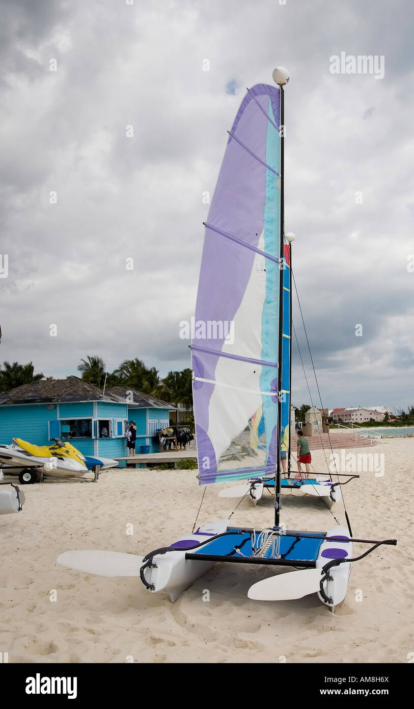 Sailboat on Beach Stock Photo - Alamy