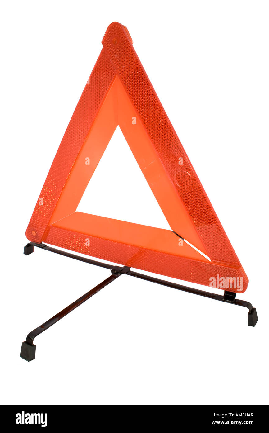 Warning triangle sign car Cut Out Stock Images & Pictures - Alamy