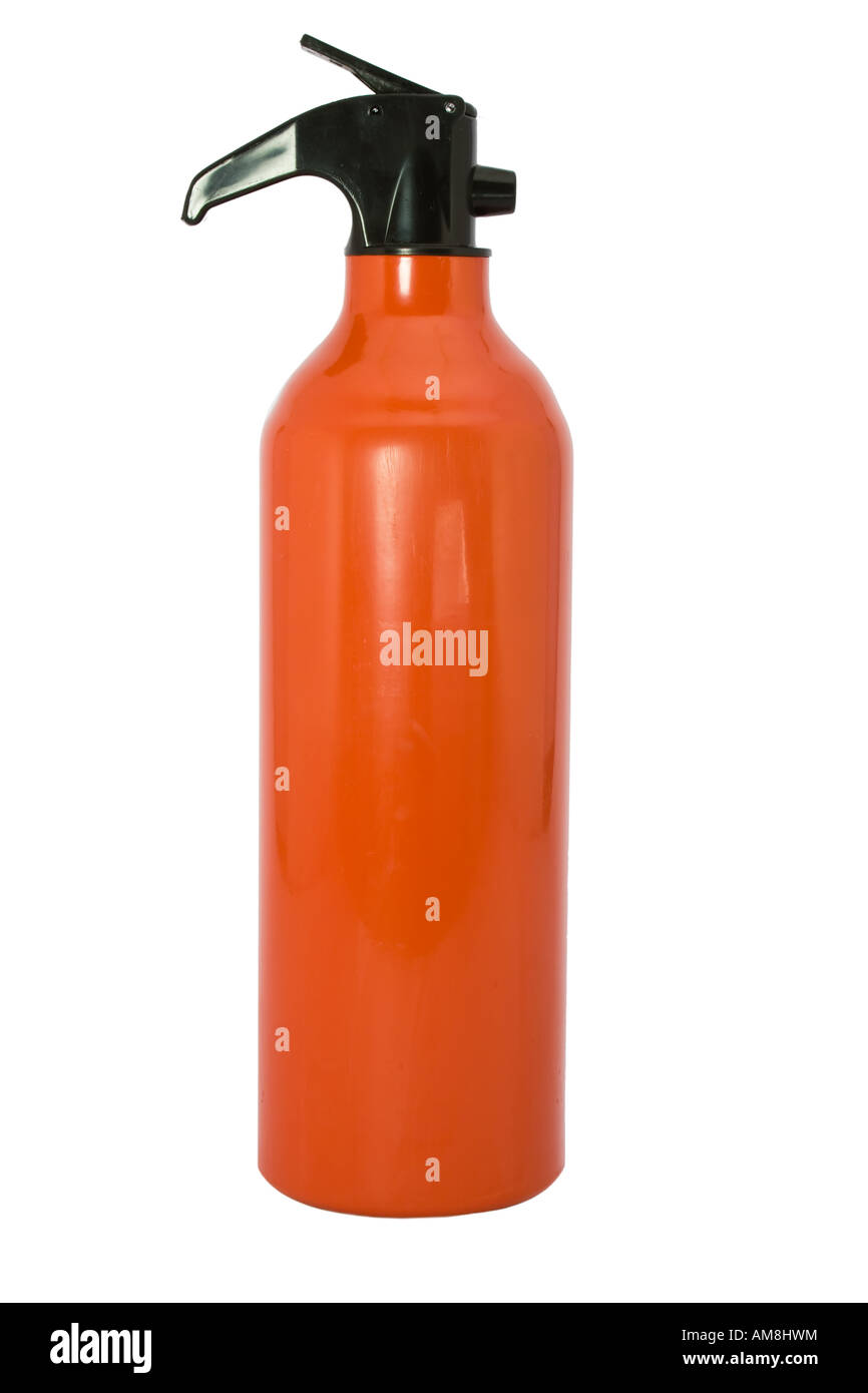 Small fire extinguisher isolated on white background Stock Photo - Alamy