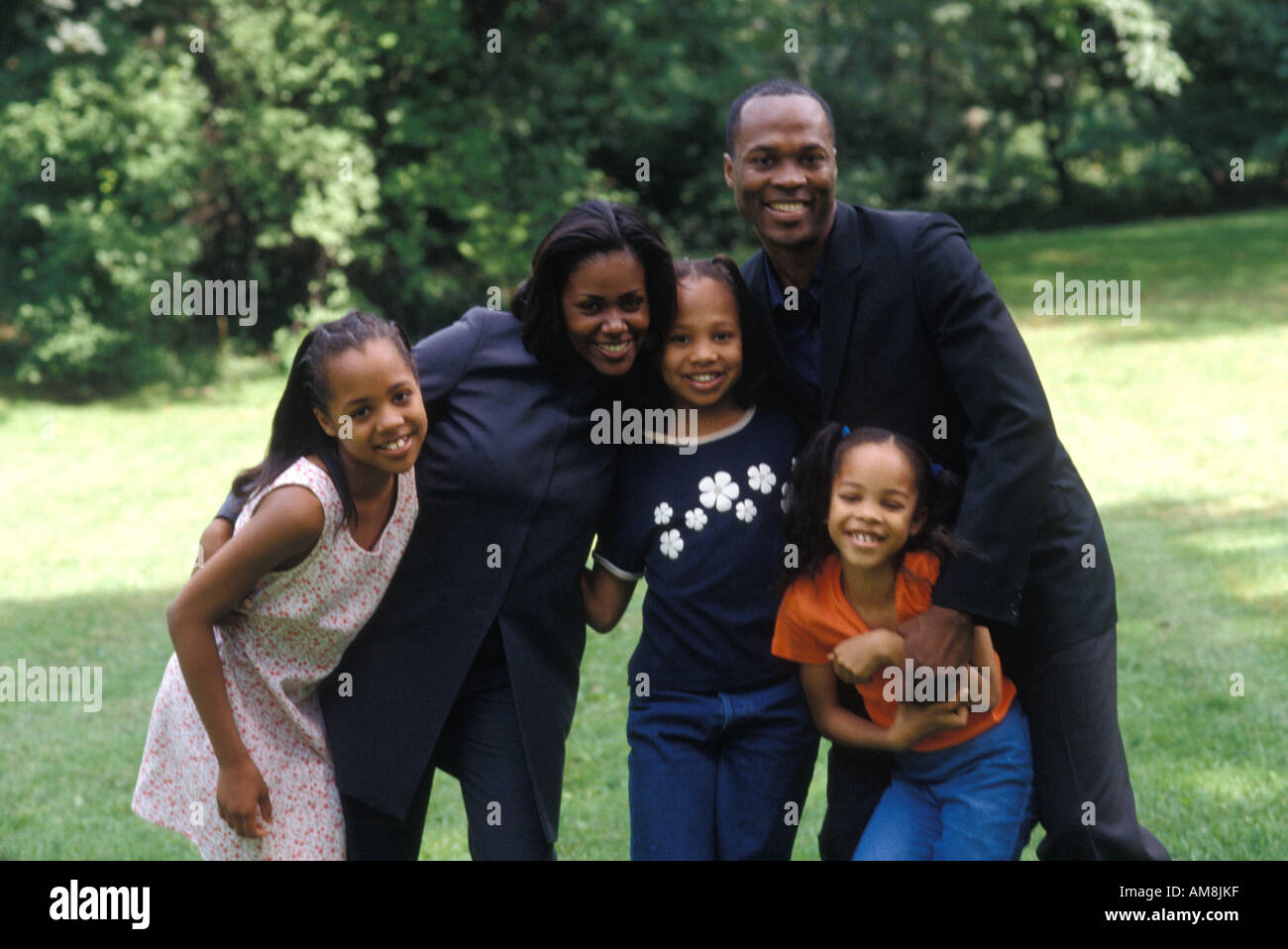 Parents with daughters, portrait Stock Photo - Alamy