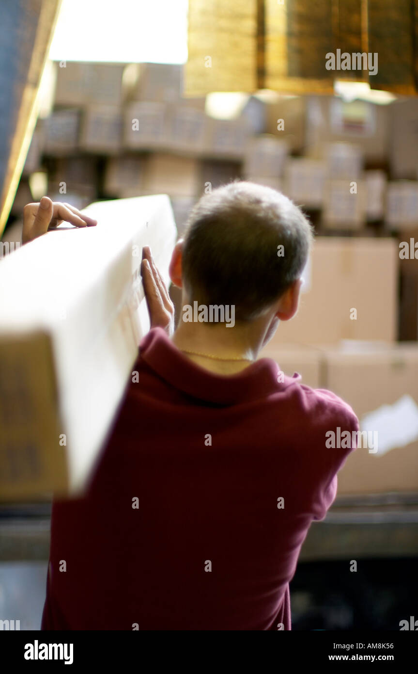 Factory employees carrying boxes hi-res stock photography and images ...