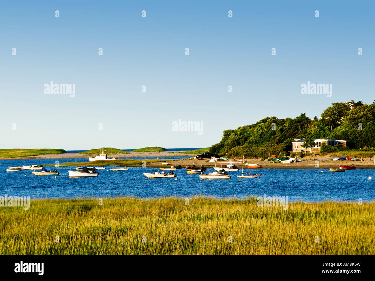 Nauset harbor and town landing East Orleans Cape Cod MA Stock Photo - Alamy