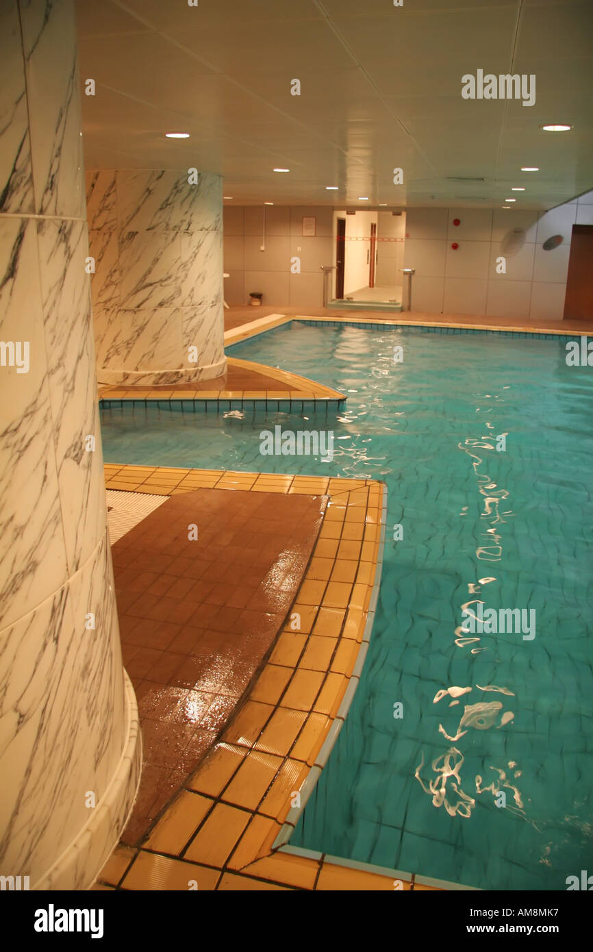 View of indoor hotel swimming pool Ramada Plaza Pudong Shanghai China ...