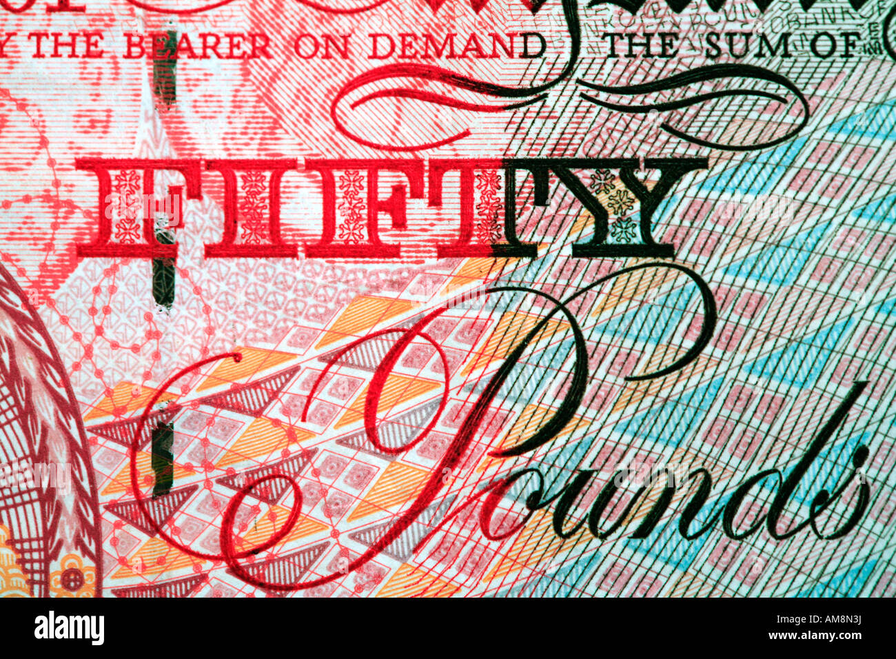 Detail of British 50 note Stock Photo - Alamy
