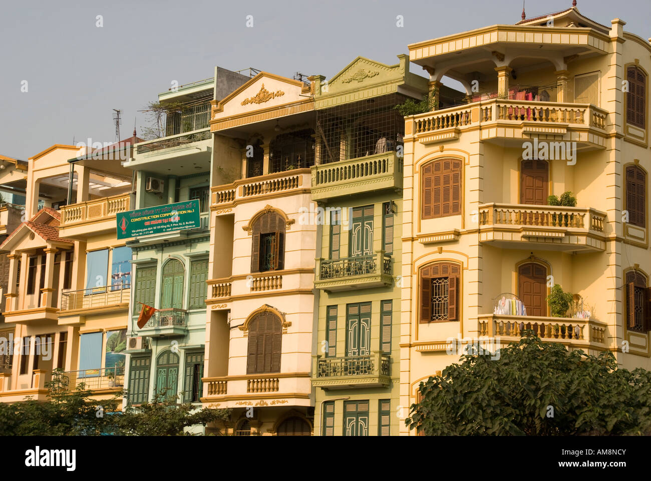 Typical Hanoi buildings of multi stories on narrow lots Stock Photo - Alamy