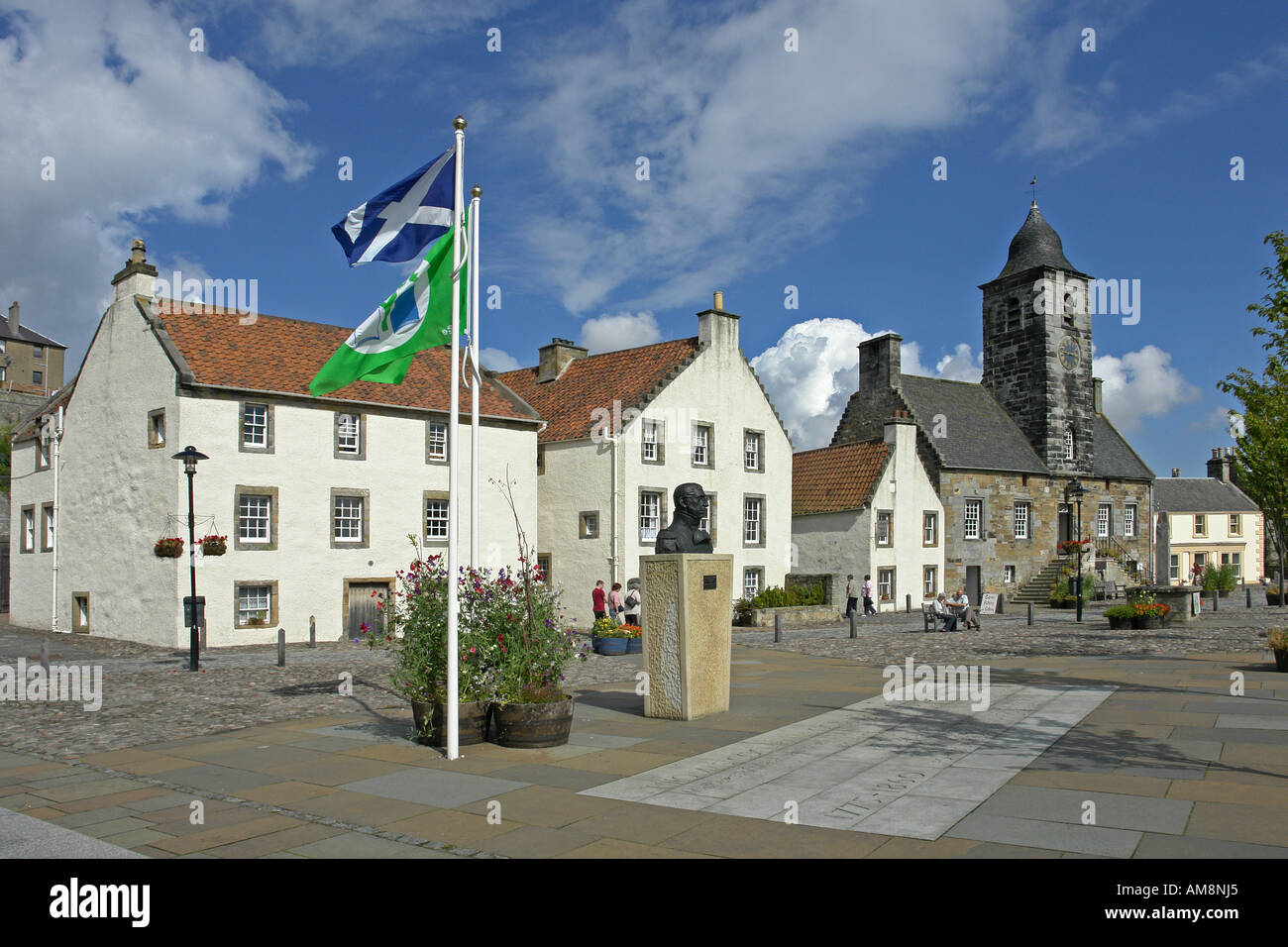 The town square and Town House in the Royal Burgh of Culross in Fife ...