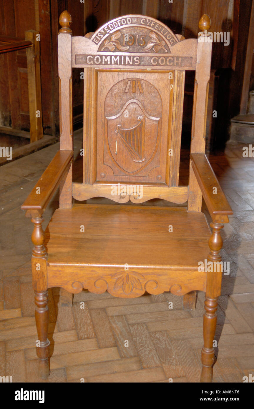 Eisteddfod Chair Old Parliament Building Machynlleth Mid Wales Stock ...