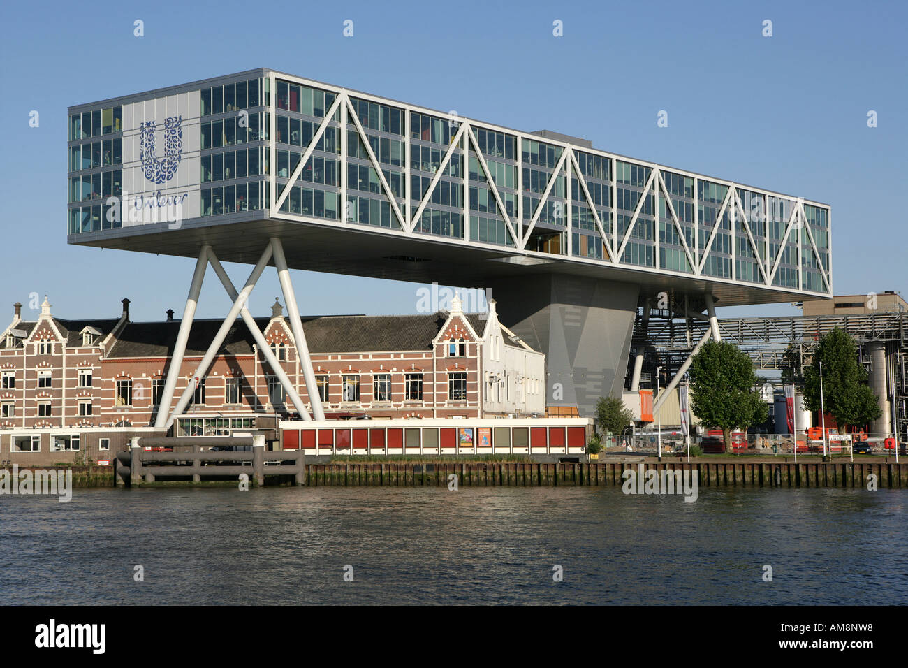 NLD, Netherlands, Rotterdam: Skyline, city center, Nieuwe Maas river ...