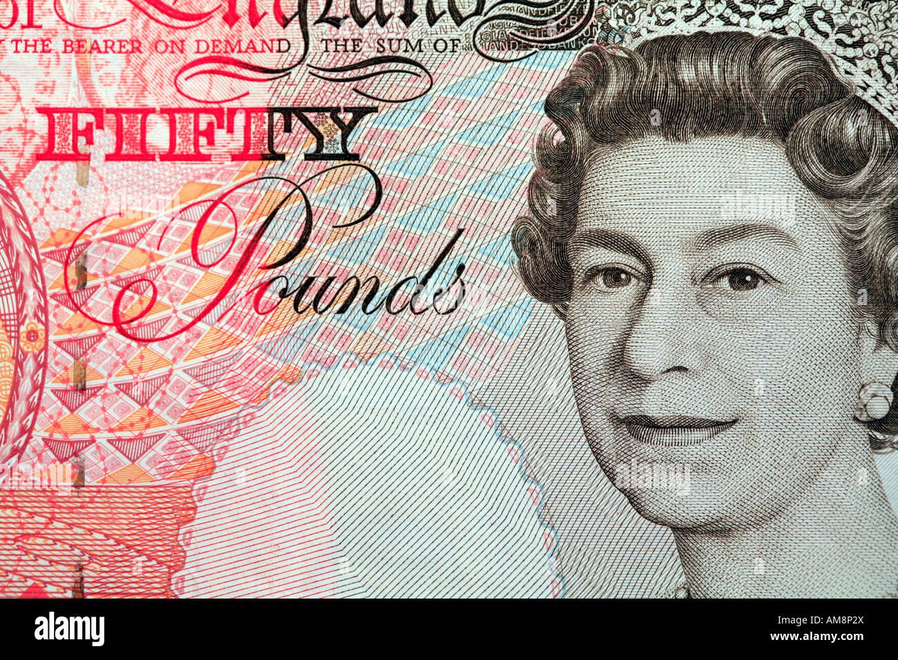 Detail of British 50 note Stock Photo - Alamy