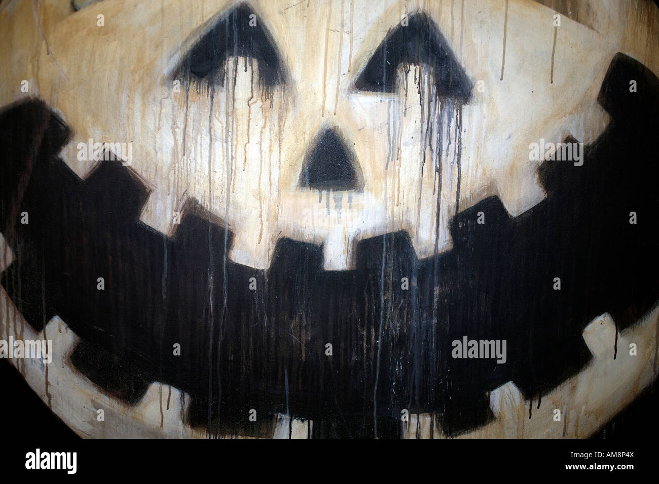 Painted halloween pumpkin face Stock Photo - Alamy