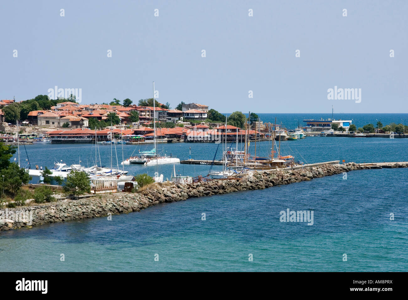 Port of Nessebur Nessebar Black Sea town Bulgaria Balkans Stock Photo ...