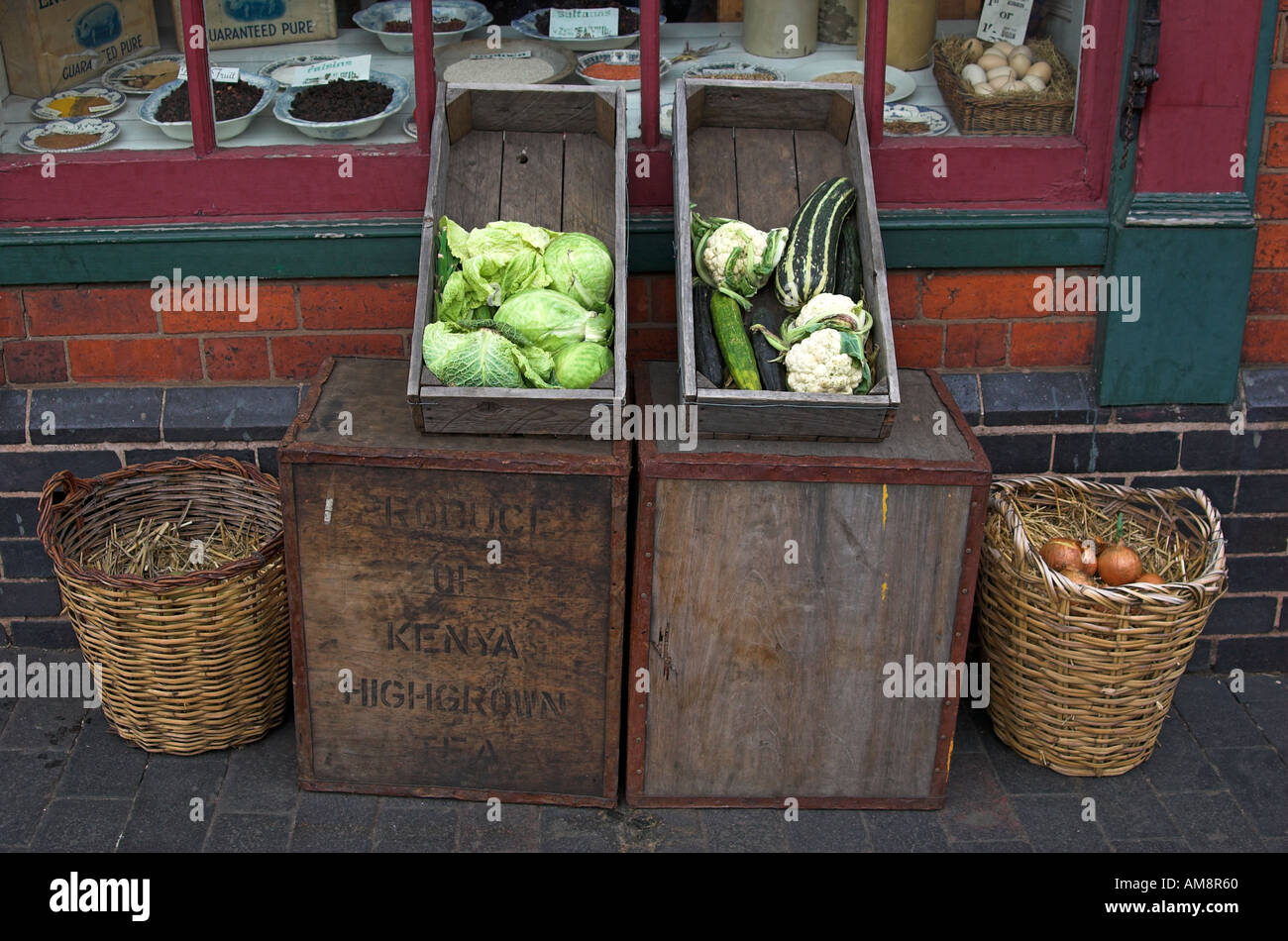 Black Country Museum Dudley shop front of a typical grocers shop of ...