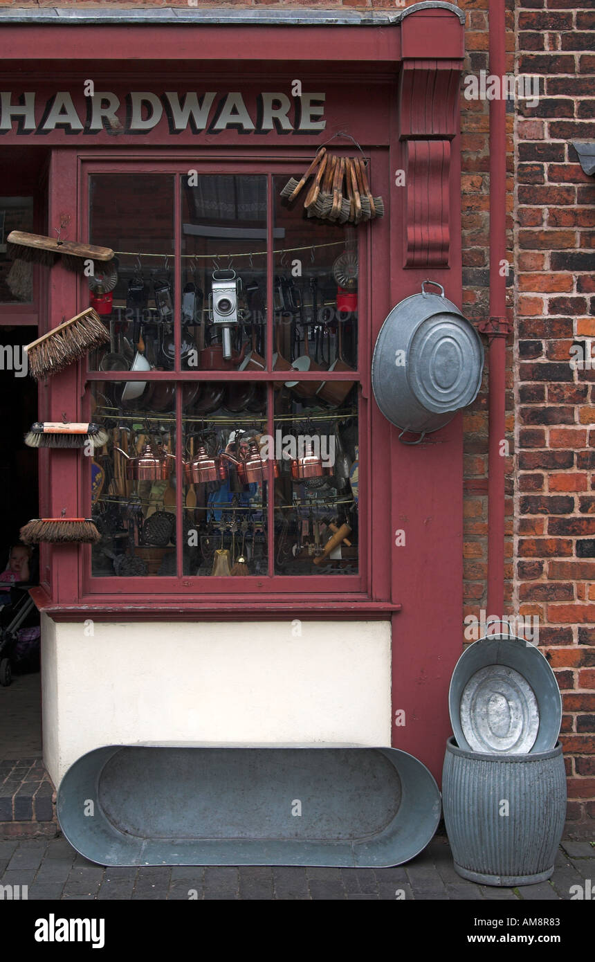 Black Country Museum Dudley shop front of a typical iron mongers shop ...