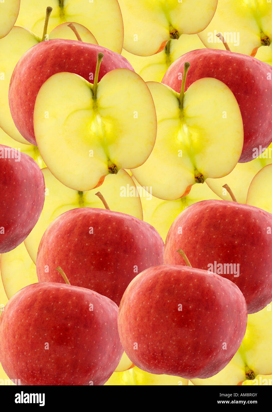 Apple Braeburn red apple slices Stock Photo - Alamy