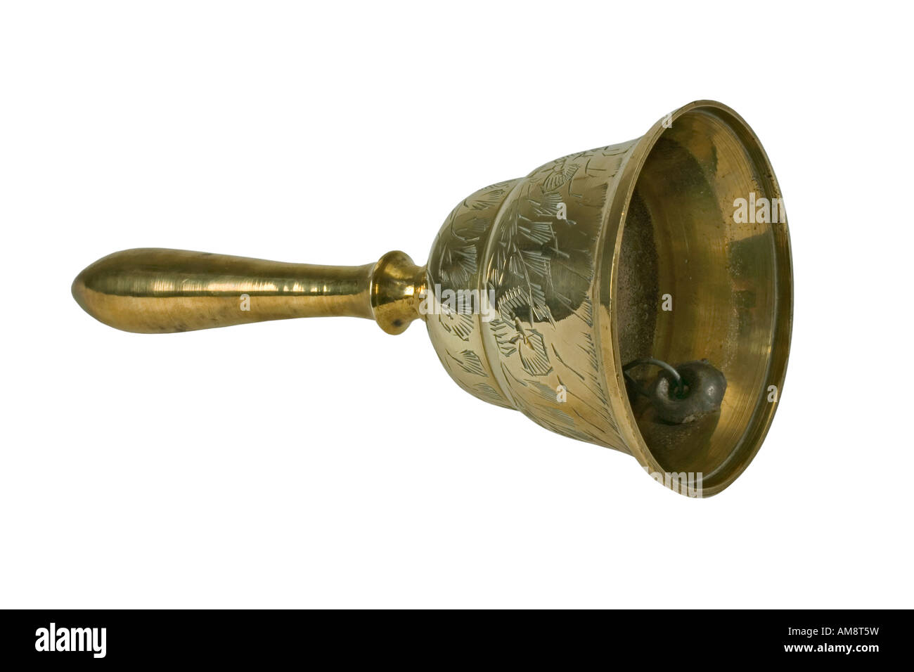 Old brass handbell Isolated Stock Photo - Alamy