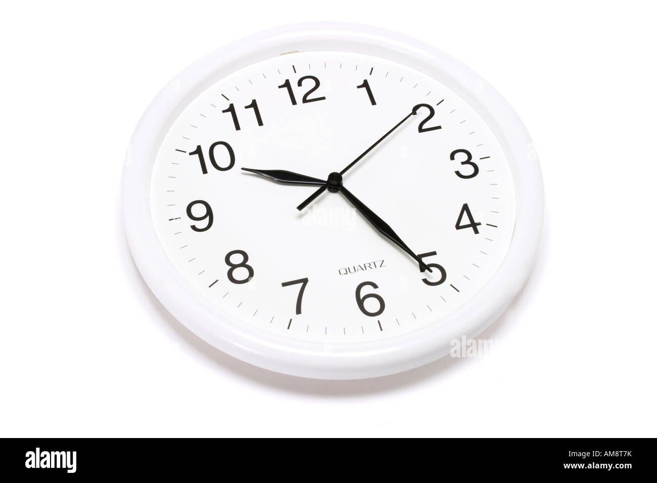 Clock on White Background Stock Photo - Alamy