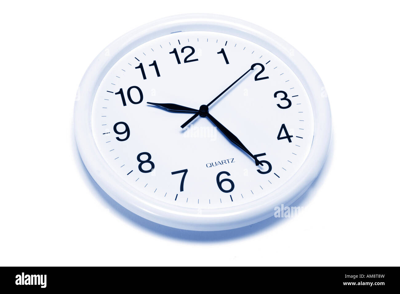 Clock on White Background Stock Photo - Alamy