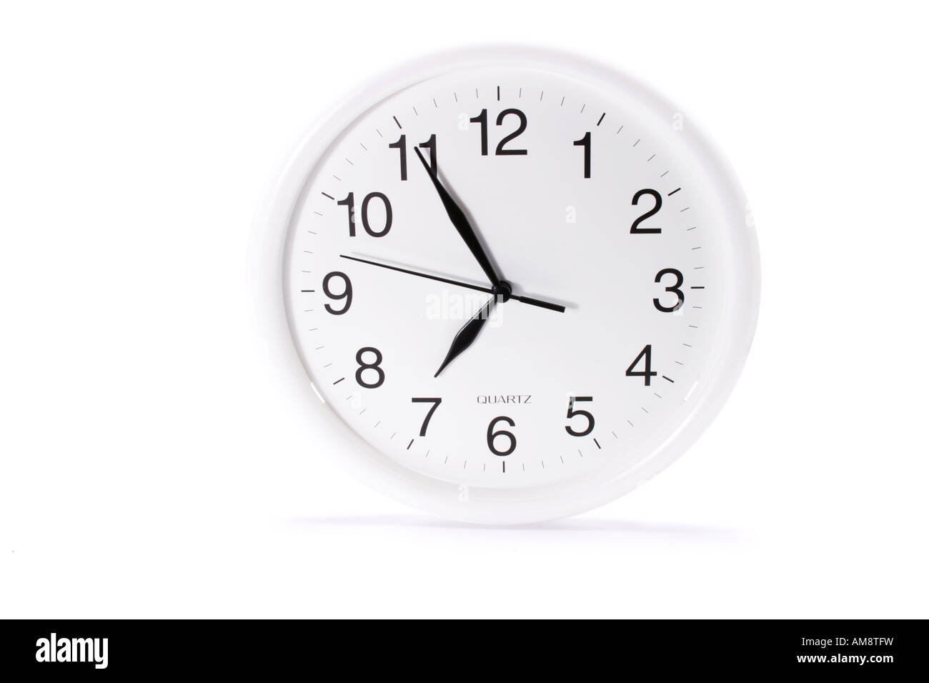 Clock on White Background Stock Photo - Alamy