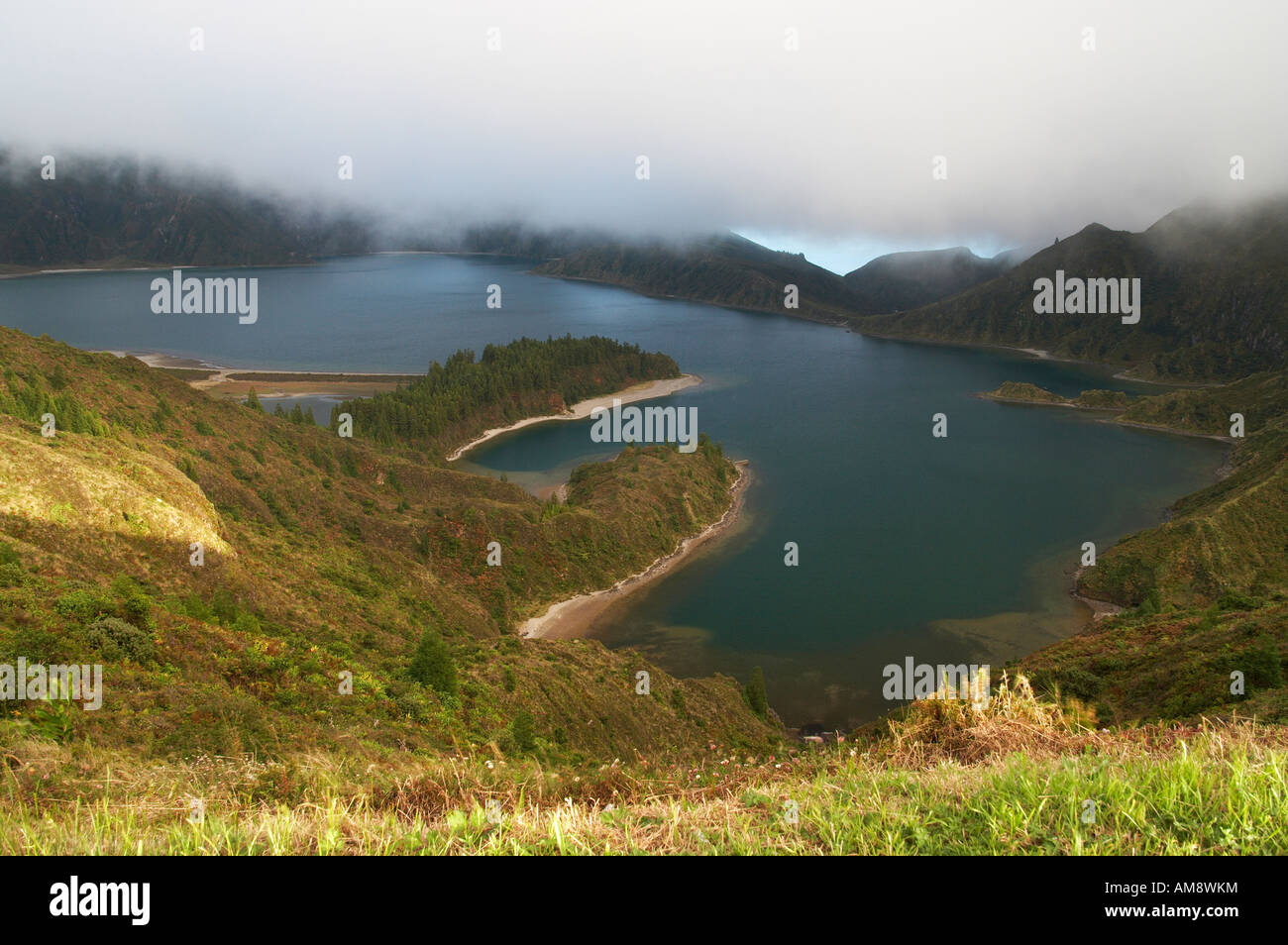 Lagoa do Fogo (fire lake), Sao Miguel island, the Azores Stock Photo ...