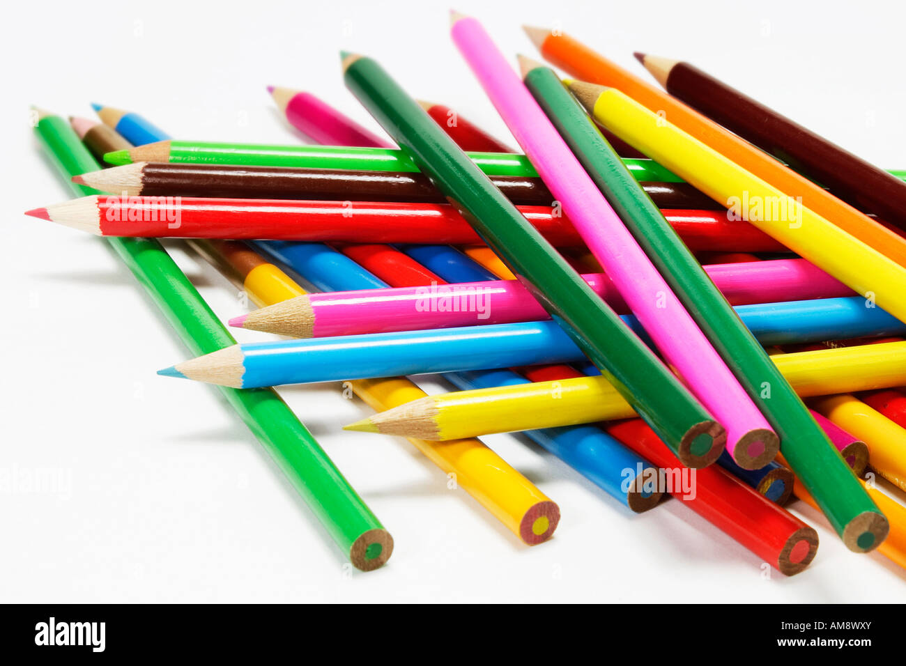 Stack of Colour Pencils Stock Photo - Alamy
