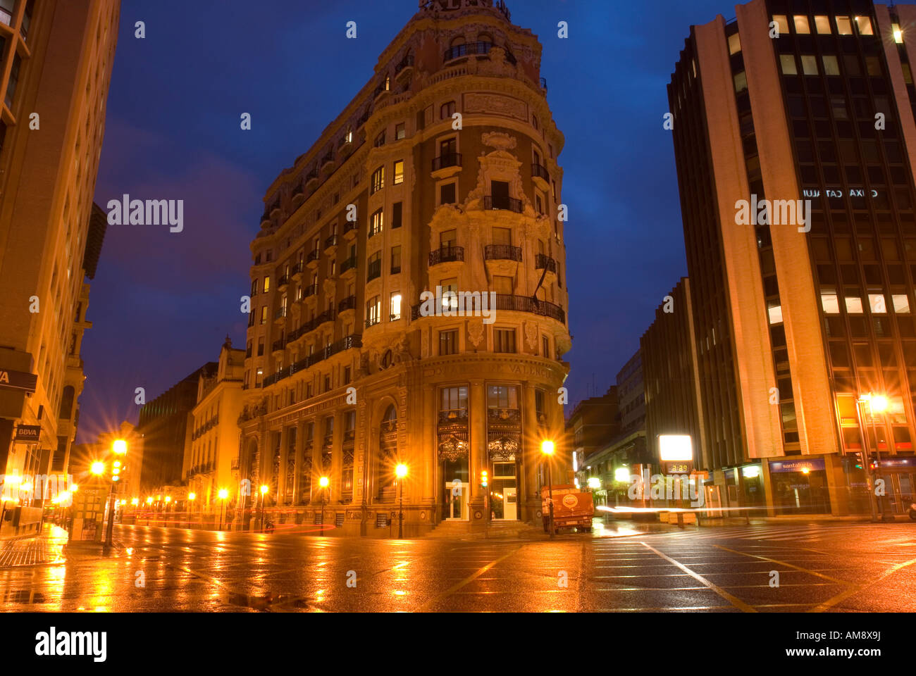 City street in night valencia hi-res stock photography and images - Alamy