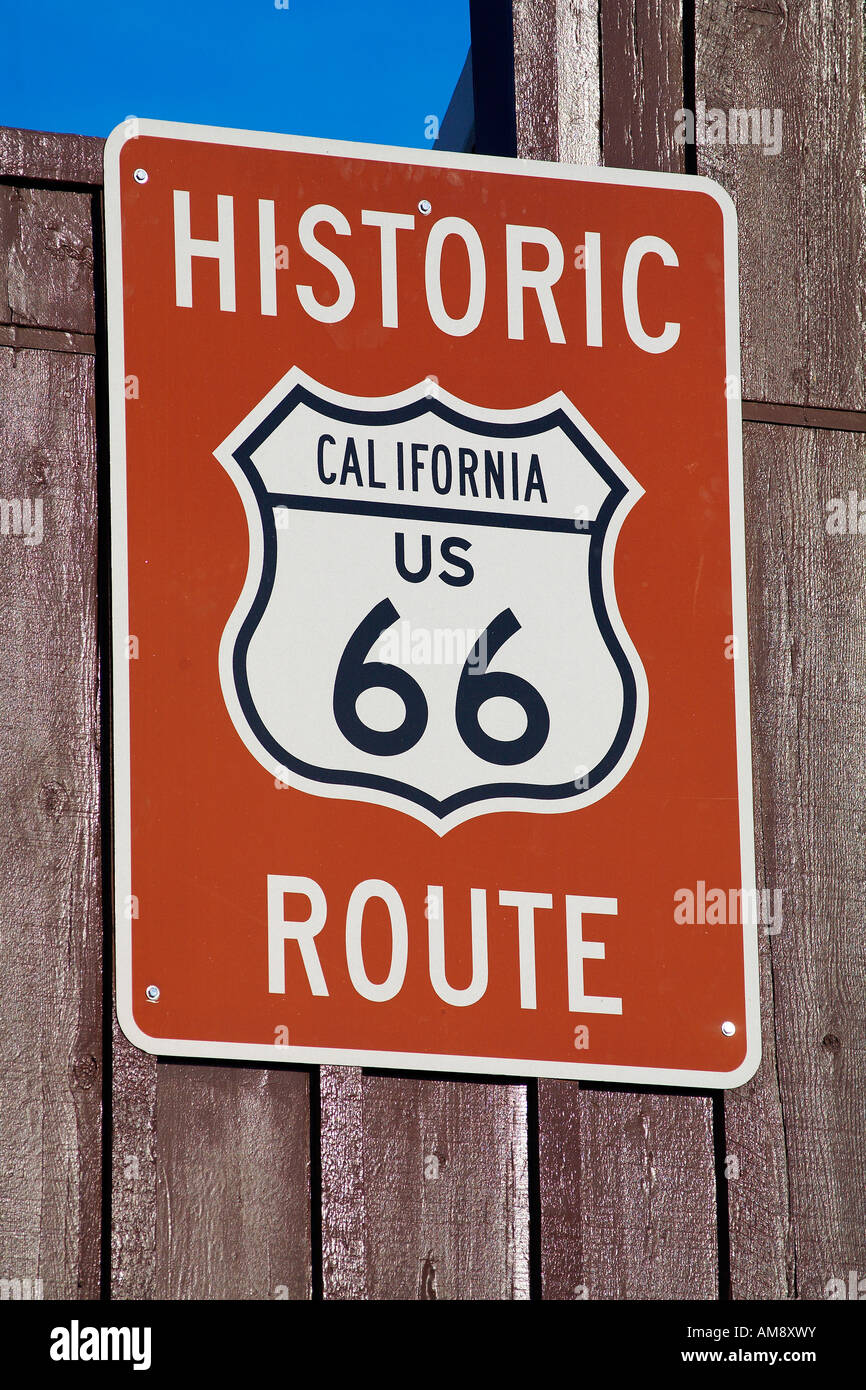 United States, California, Route 66, road sign Stock Photo - Alamy