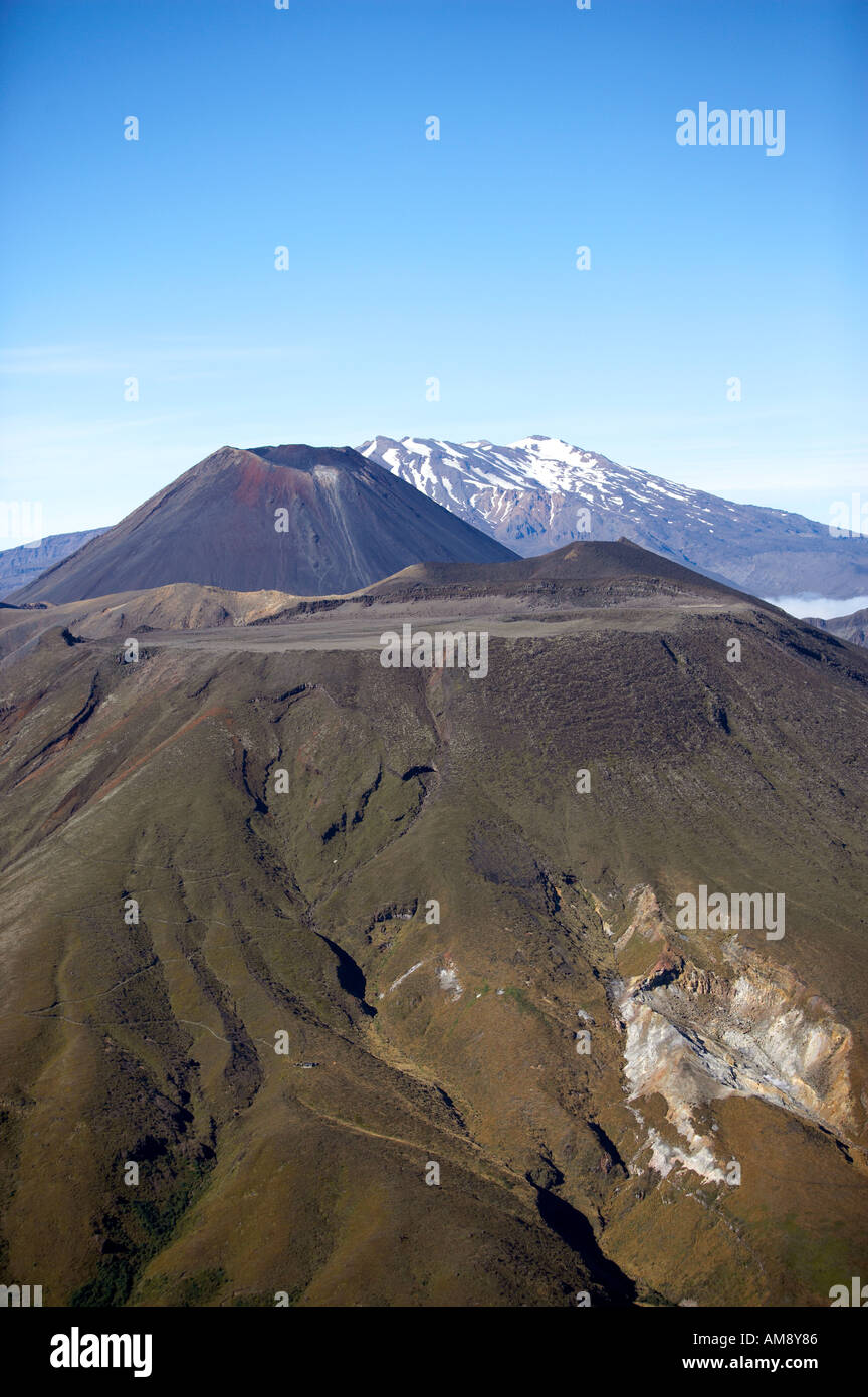 Aerial shots of Tongariro National Park Ruapehu District North Island ...