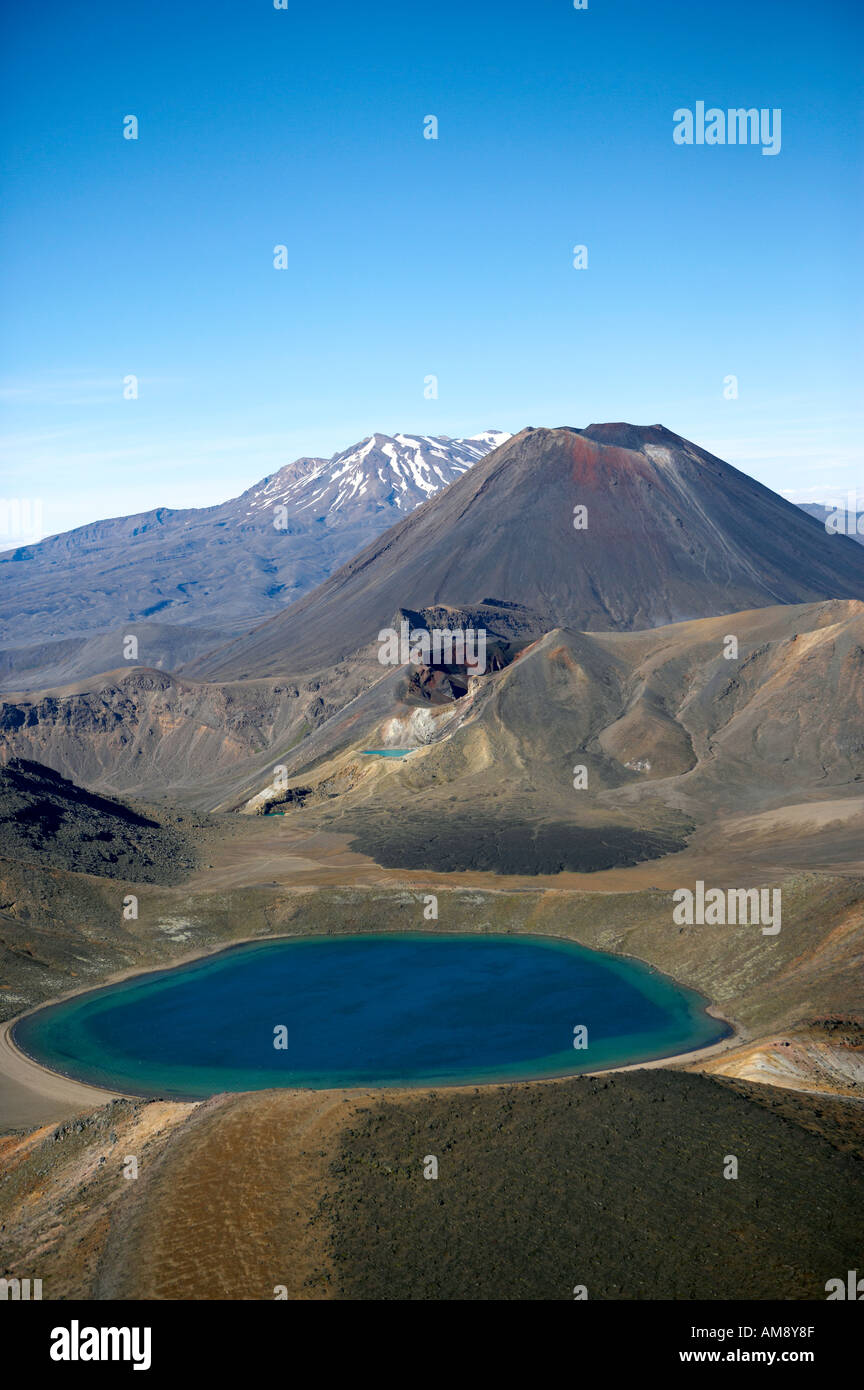 Aerial shots of Tongariro National Park Ruapehu District North Island ...