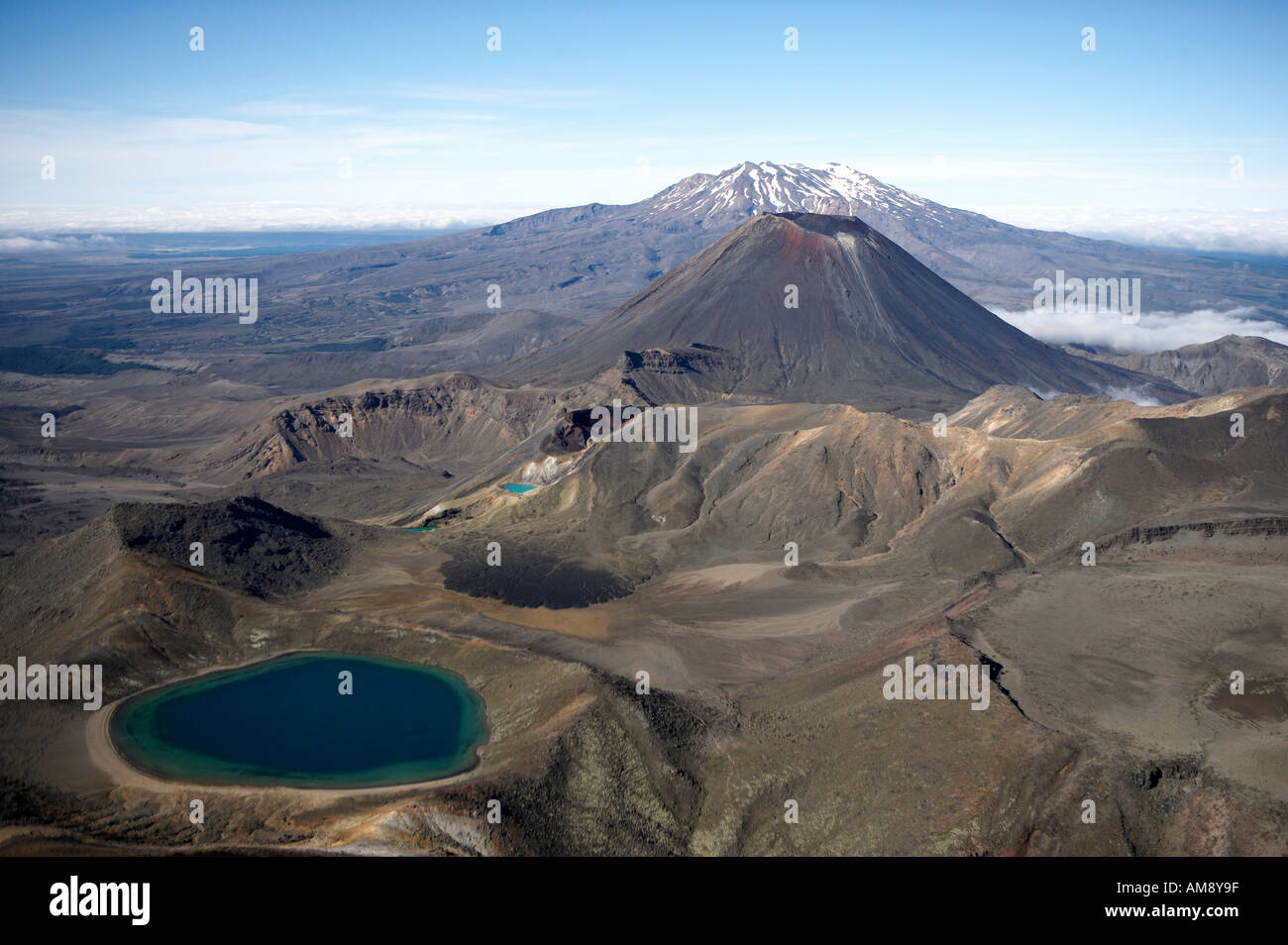 Aerial shots of Tongariro National Park Ruapehu District North Island ...